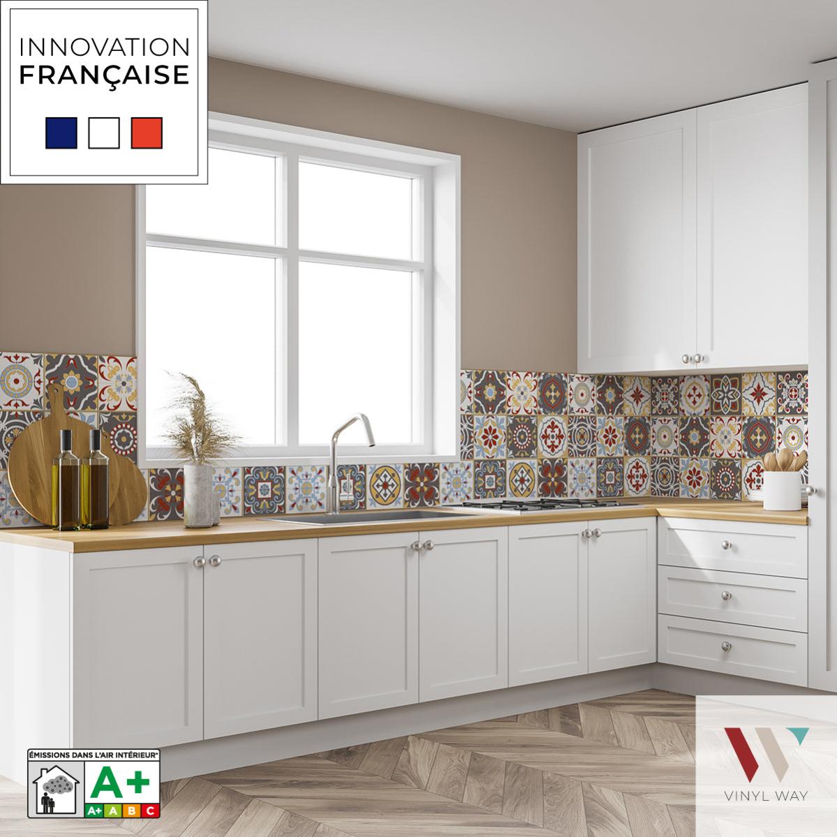 8 carreaux adhésifs 20x20cm Sarah / Carreaux de ciment Mixte / gris ...