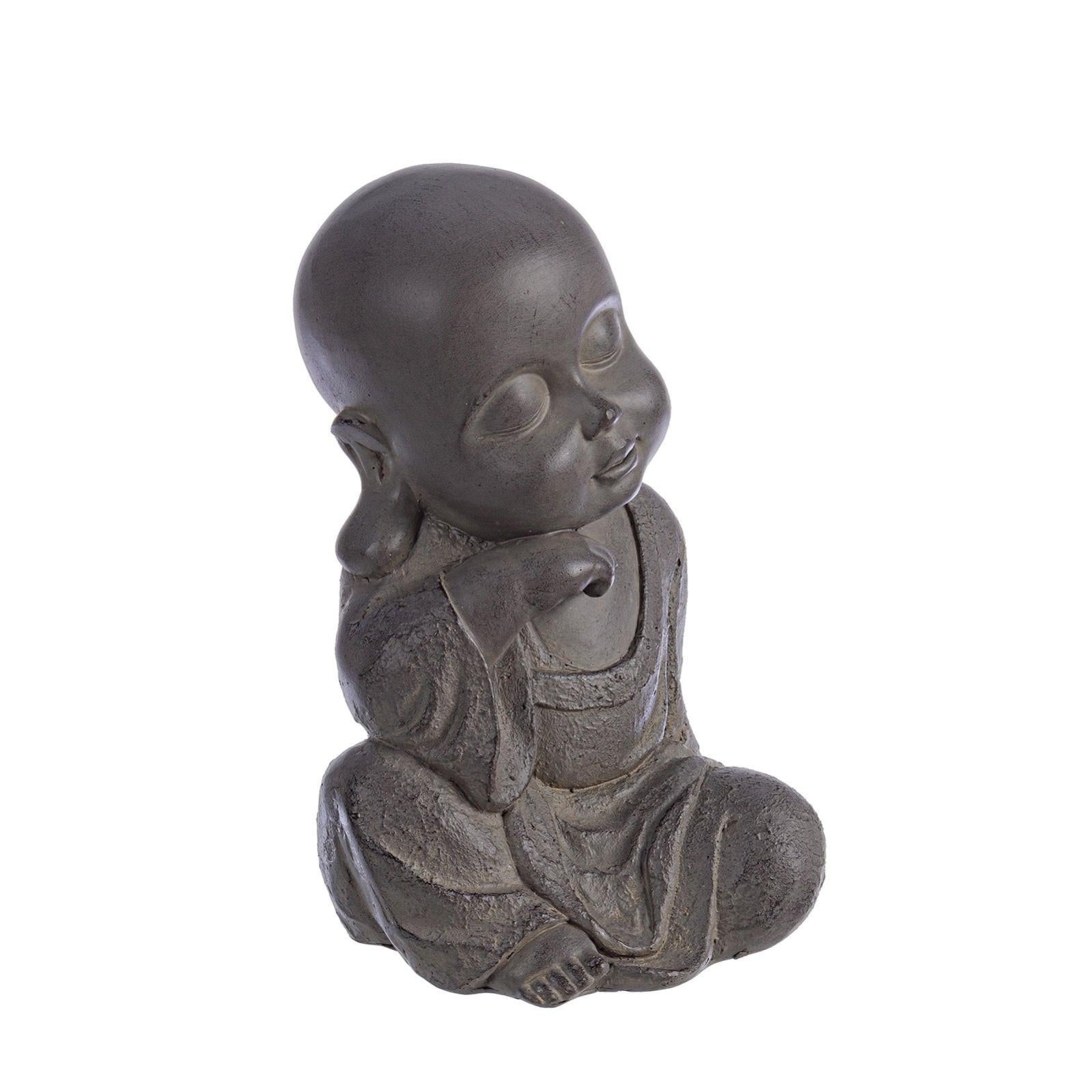 Stuatuetta da giardino nano decorazione per esterno Buddha antracite ...