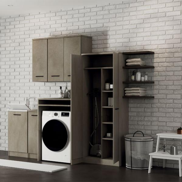 Mobile lavatoio in legno di colore argilla. Lavatoi lavanderia 2 ante ...