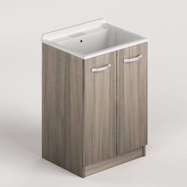 Mobile lavatoio in legno di colore olmo. Lavatoi lavanderia 2 ante con ...