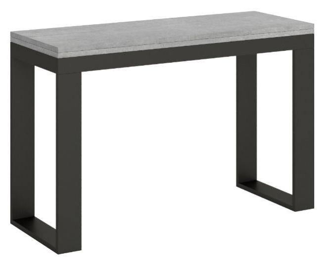 Console extensible double plateau gris effet béton 120-200cm Noceta ...