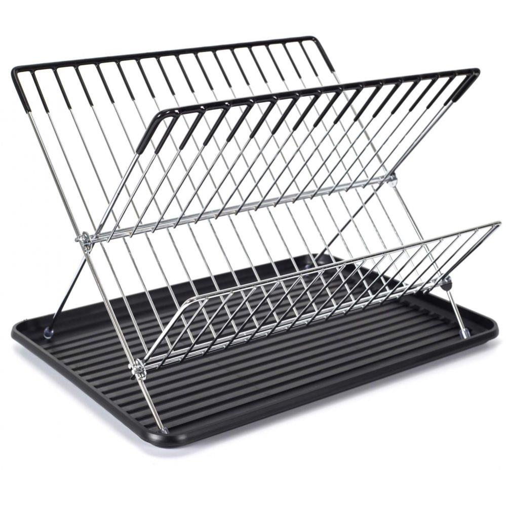 Scolapiatti pieghevole in acciaio inox con supporto | Leroy Merlin