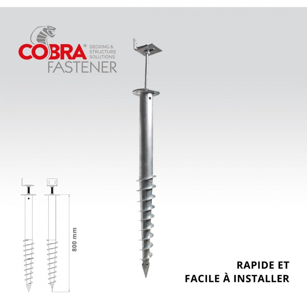 Vis De Fondation Spiral Pour Terrasse Bois Hauteur 80 Cm Equerre En L Fournis Fixation