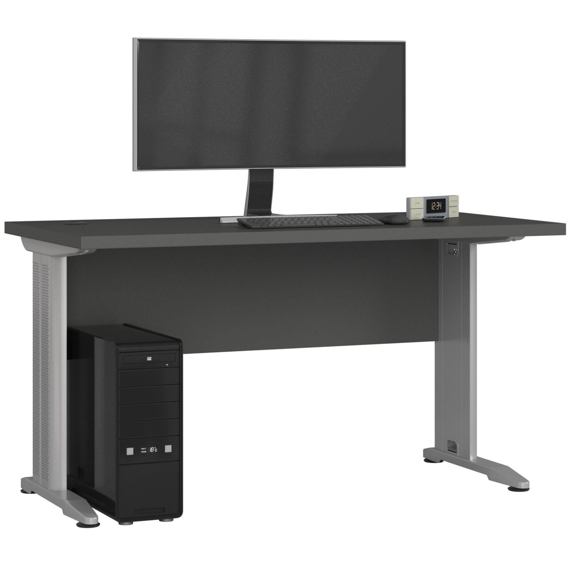 Bureau d'ordinateur AKORD BM135 Gris Graphite 135 cm couleur Gris ...