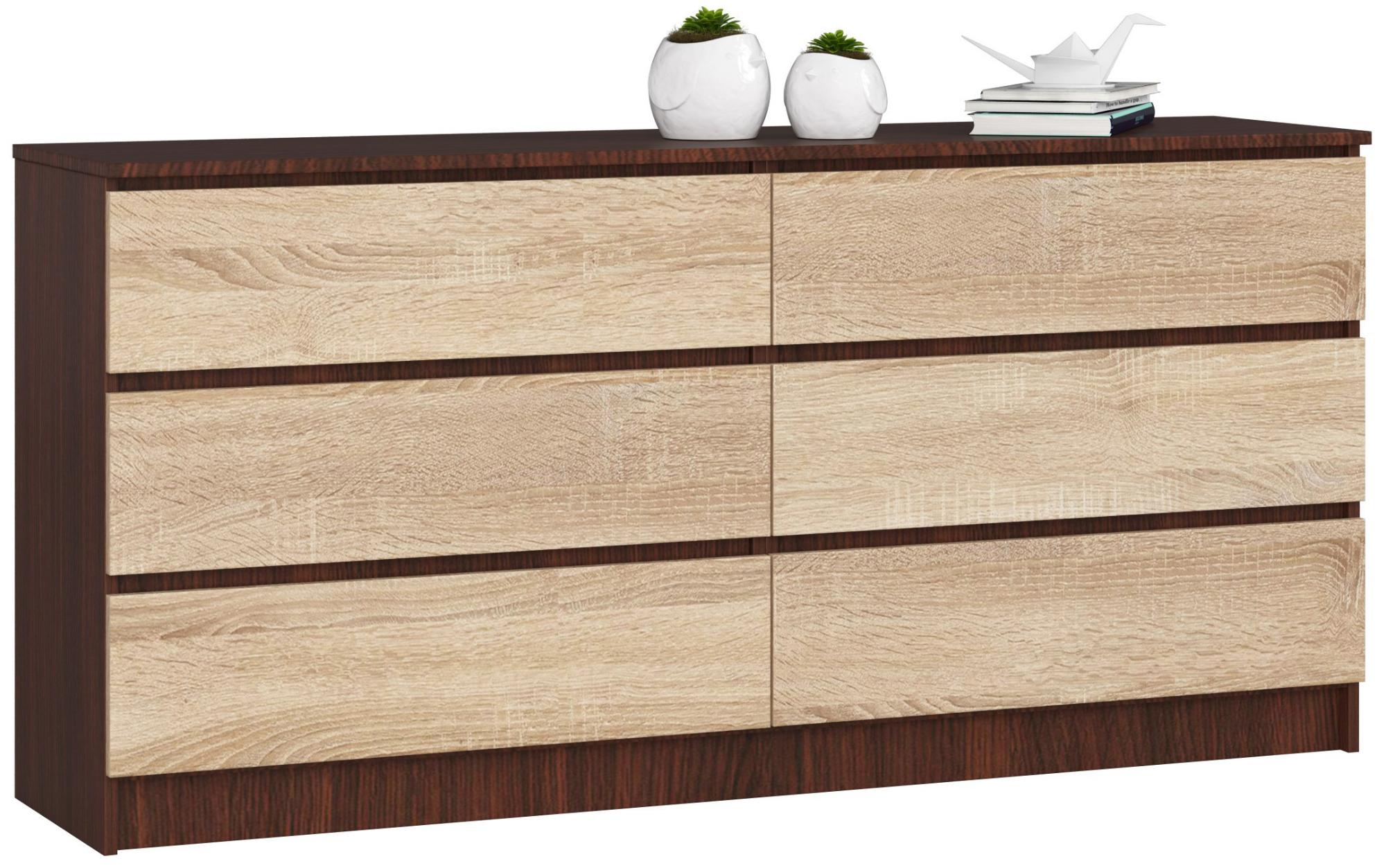 Grande Commode pour le salon AKORD K160 Wengé 160 cm 6 tiroirs façade ...