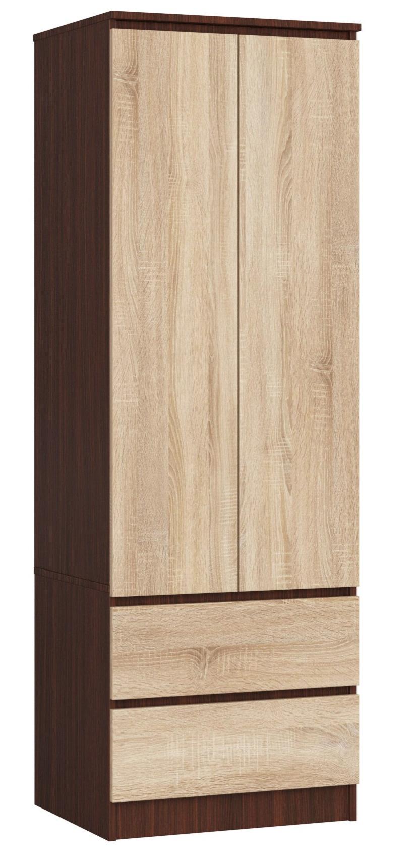 Armoire AKORD S60 Wengé 60 cm 2 portes 2 tiroirs façade Chêne Sonoma 1 ...