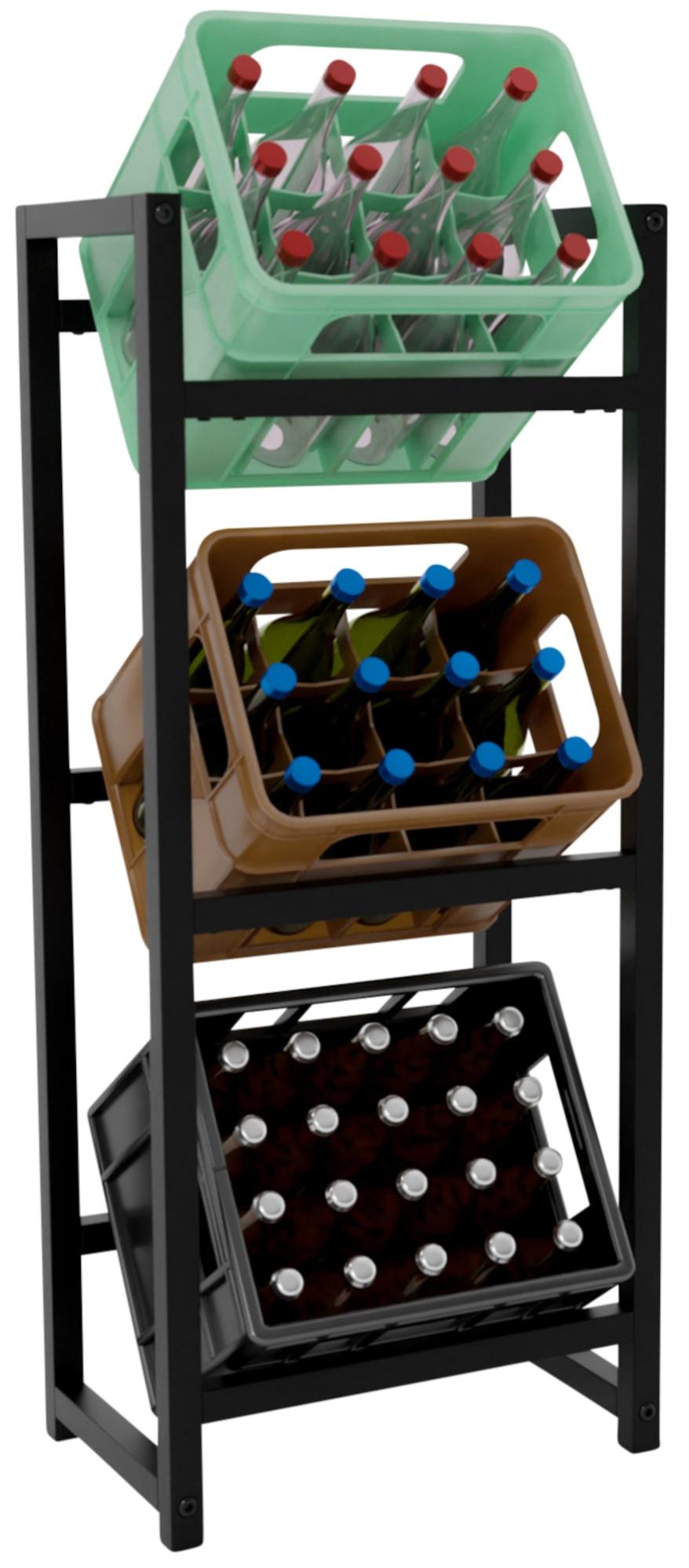 Estantería para Cajas de Bebidas Stack Negro|116x47x31 cm | Leroy Merlin