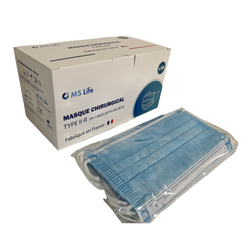 Masques À Élastique Type IIR Français - Ms Life - La Boîte De 50 ...