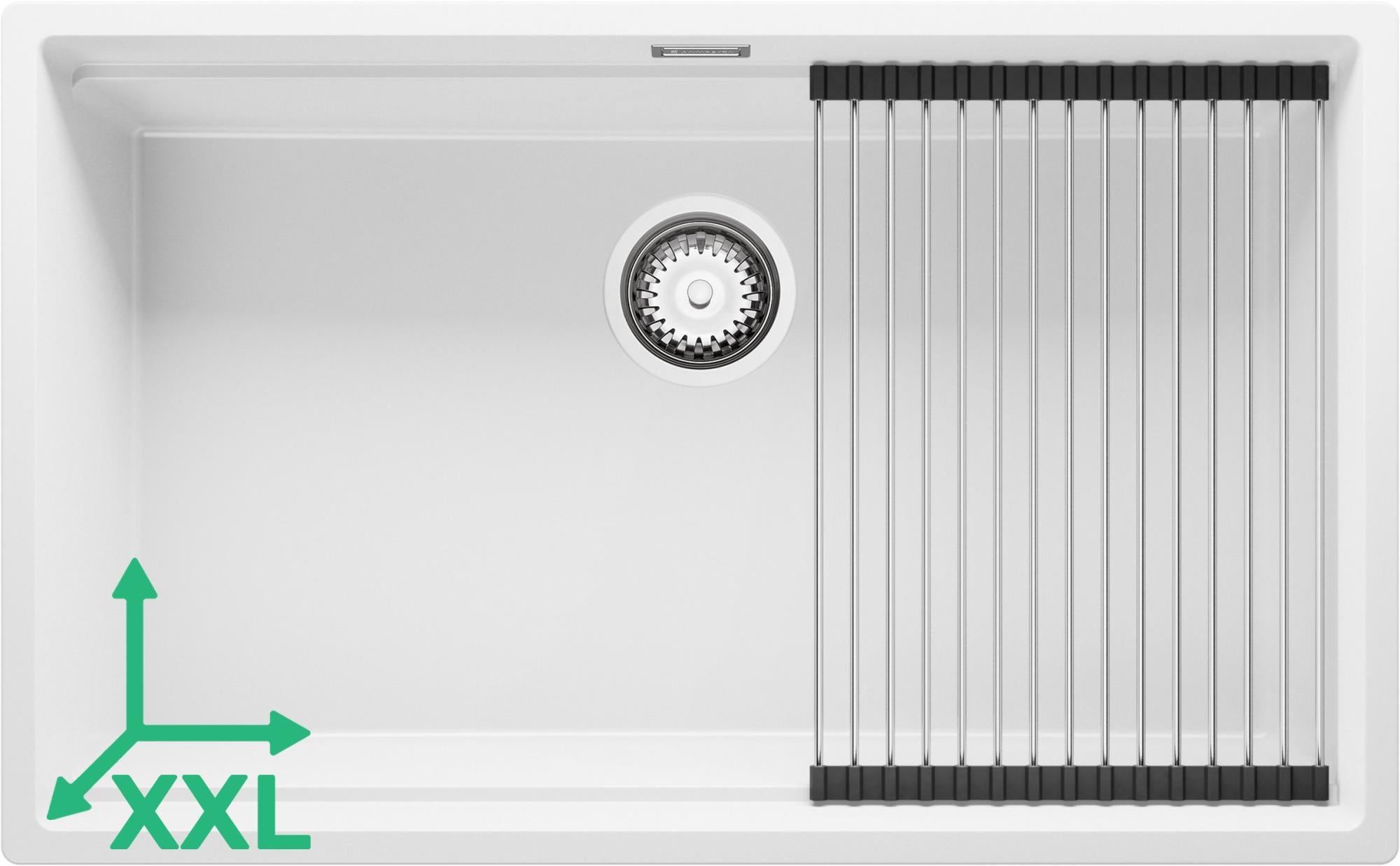 Lavello Sottotop 76 x 47 cm, Lavandino Cucina in Granito 1 vasca ...