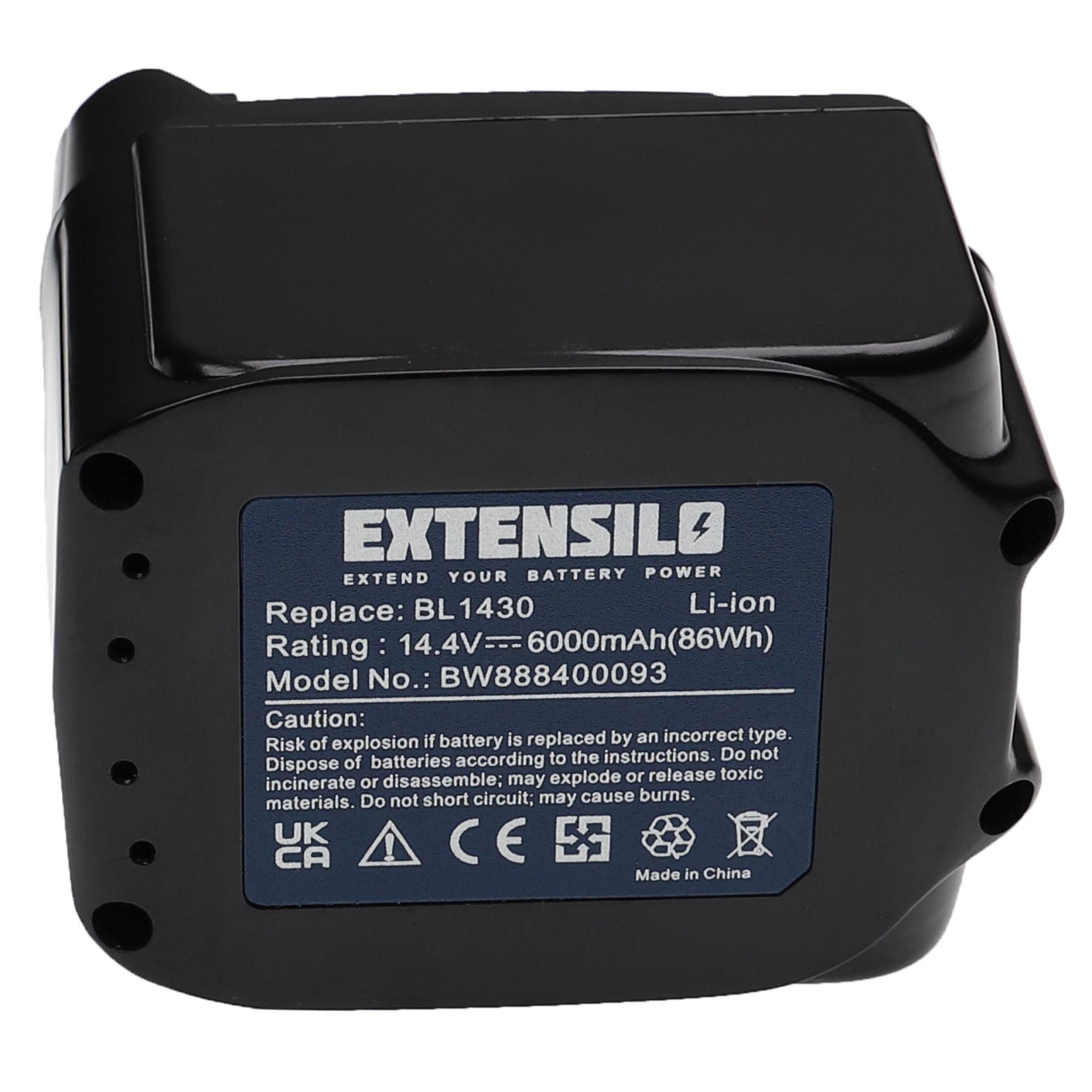 EXTENSILO 2x Batterie compatible avec Makita TL060DRF, TP130DRFX, TP131 ...