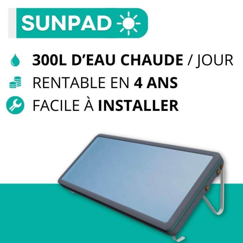 Chauffe-eau solaire SUNPAD SOLAR 300 litres monobloc autonome sur toit ...