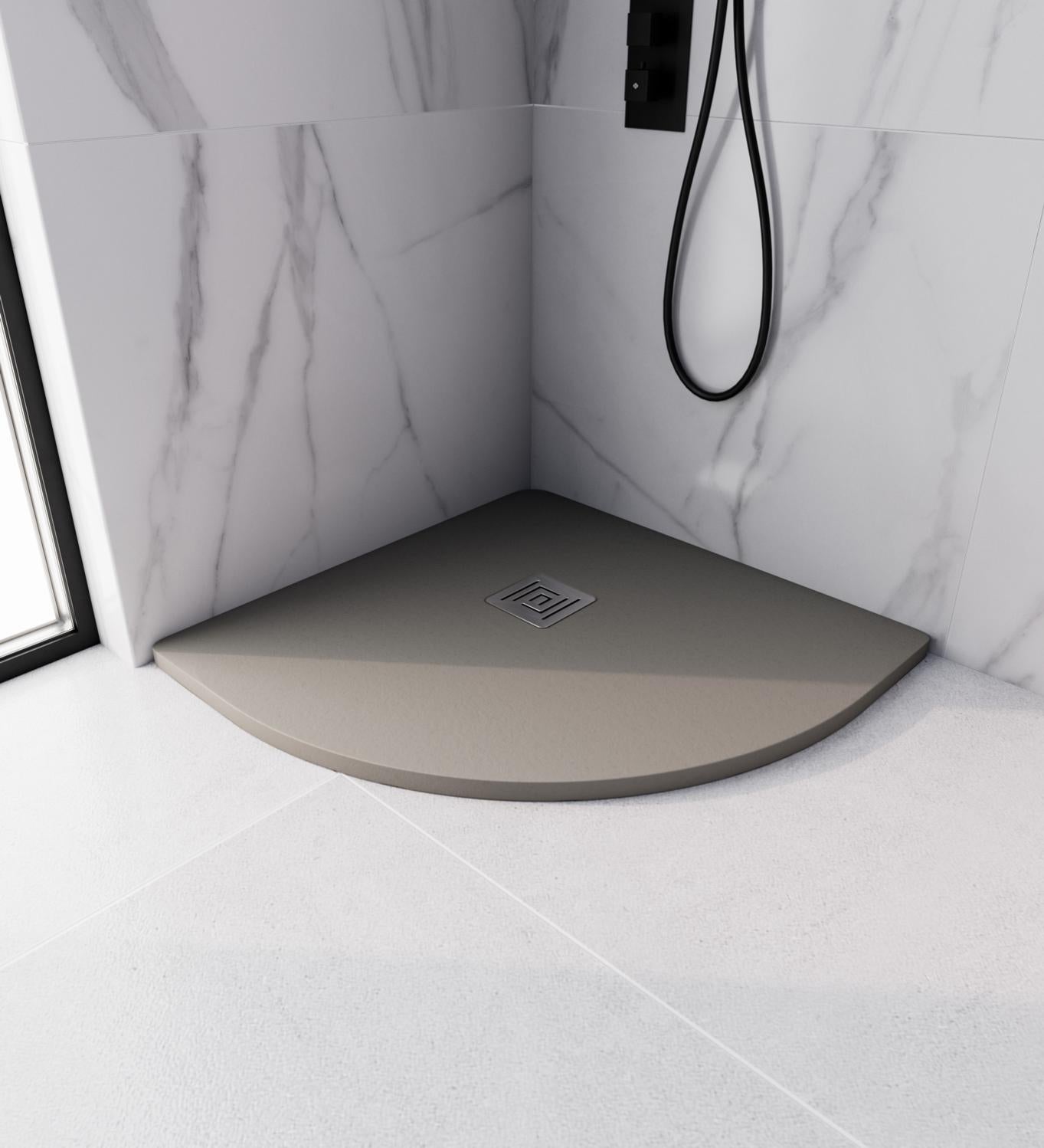 Piatti doccia extrasottili semicircolare Ardesia 90x90 GRIGIO | Leroy ...