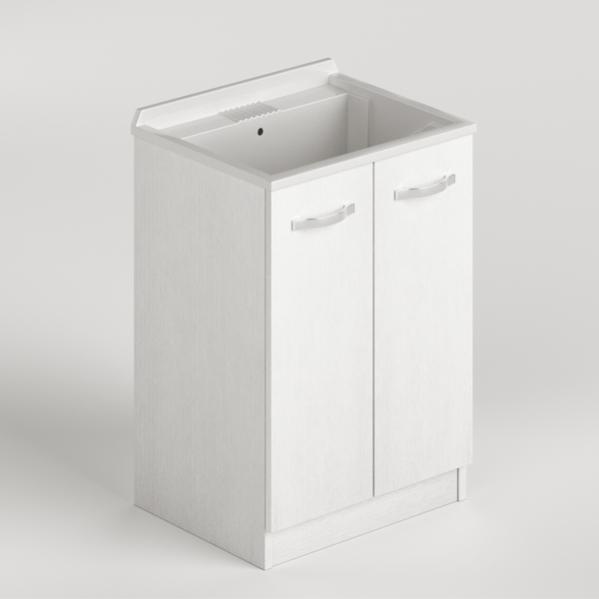 Mobile lavatoio in legno bianco frassinato. Lavatoi lavanderia 2 ante ...