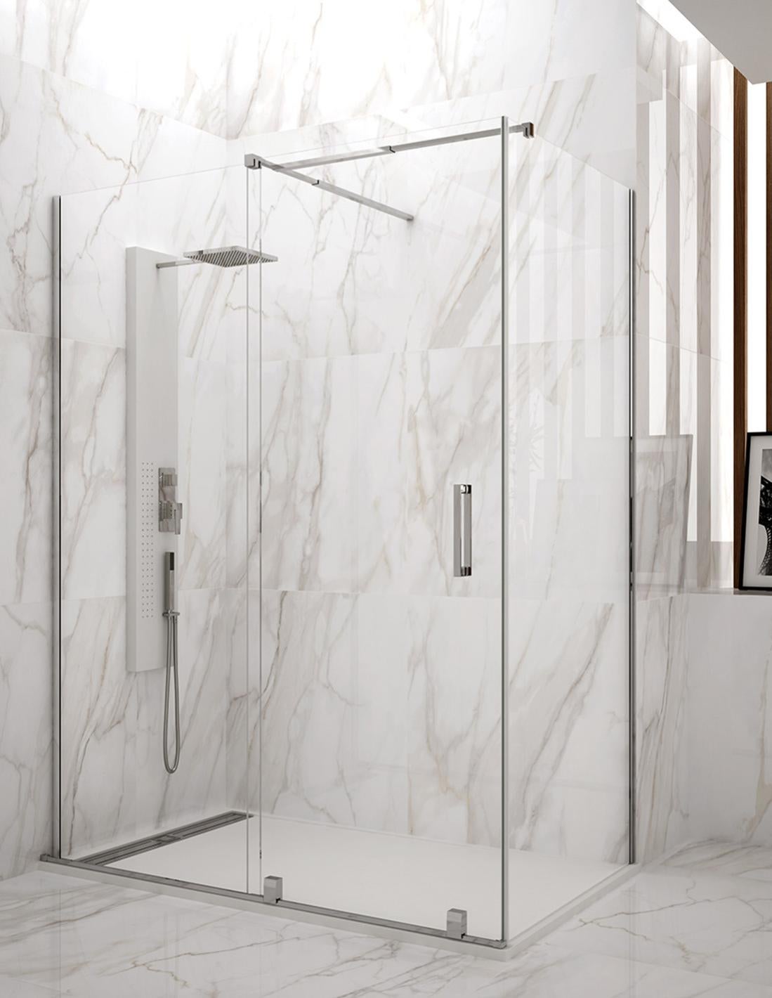 Cabina - Box doccia angolare ALLSTONE HIDRA 1+1 con lato fisso, senza profilo inferiore o ...