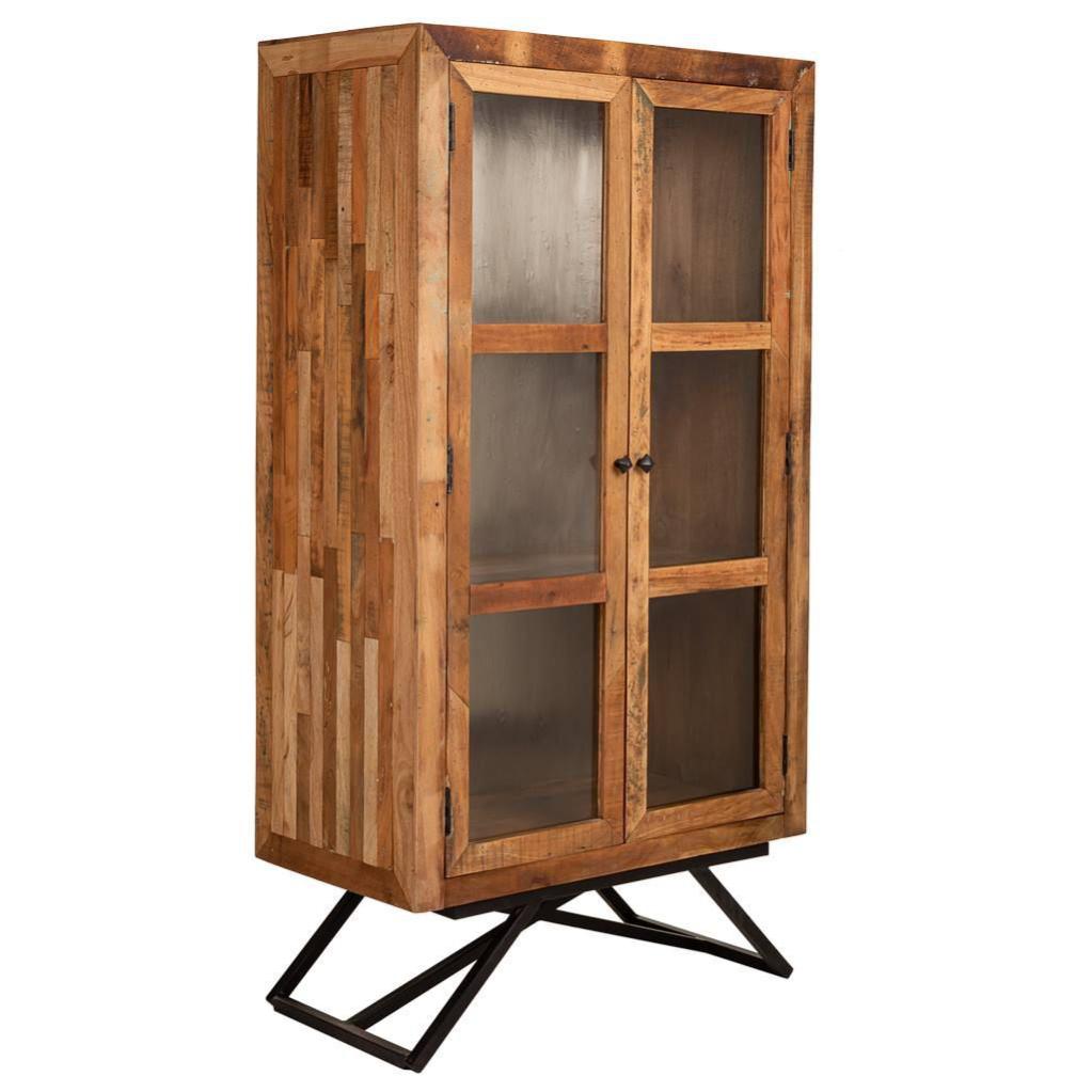 Vitrine en bois et métal avec finition artisanale | Leroy Merlin