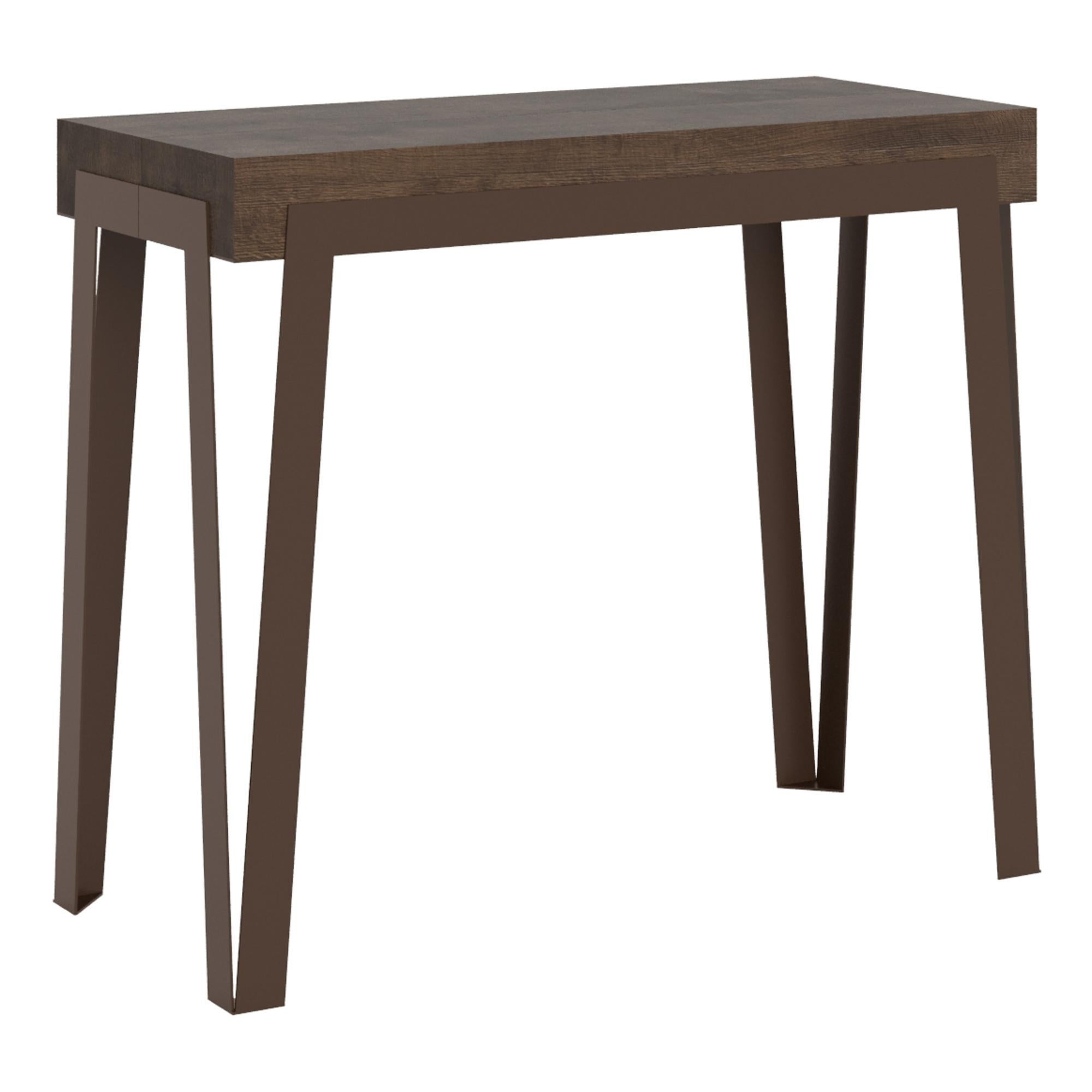 Console extensible 90x40/300 cm Rio Premium Noyer cadre Ruille | Leroy Merlin