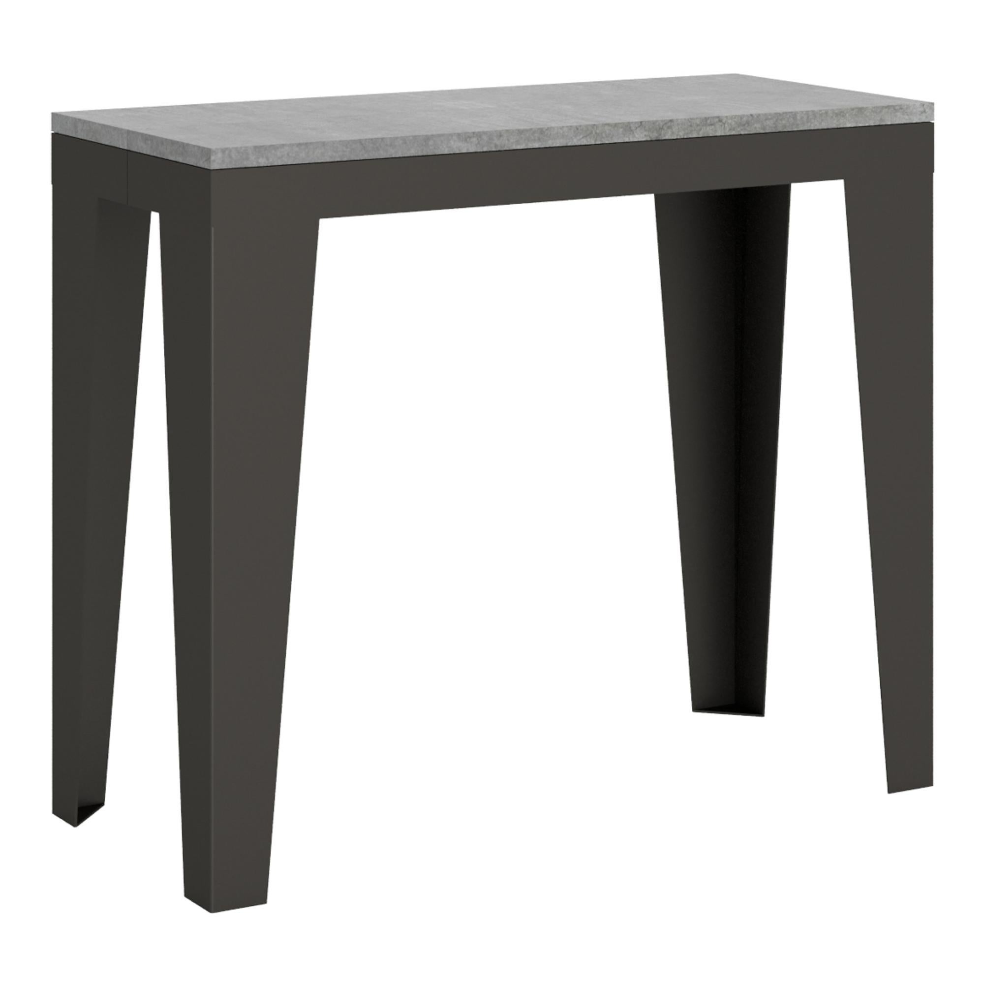 Consolle allungabile 90x40/196 cm Flame Small Evolution Cemento telaio ...