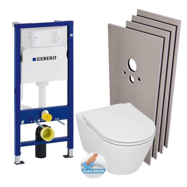 Pack WC Bati-support Geberit + WC sans bride Serel SP27 | Leroy Merlin Pack WC Bati-support Geberit + WC sans bride Serel SP27 | Leroy Merlin