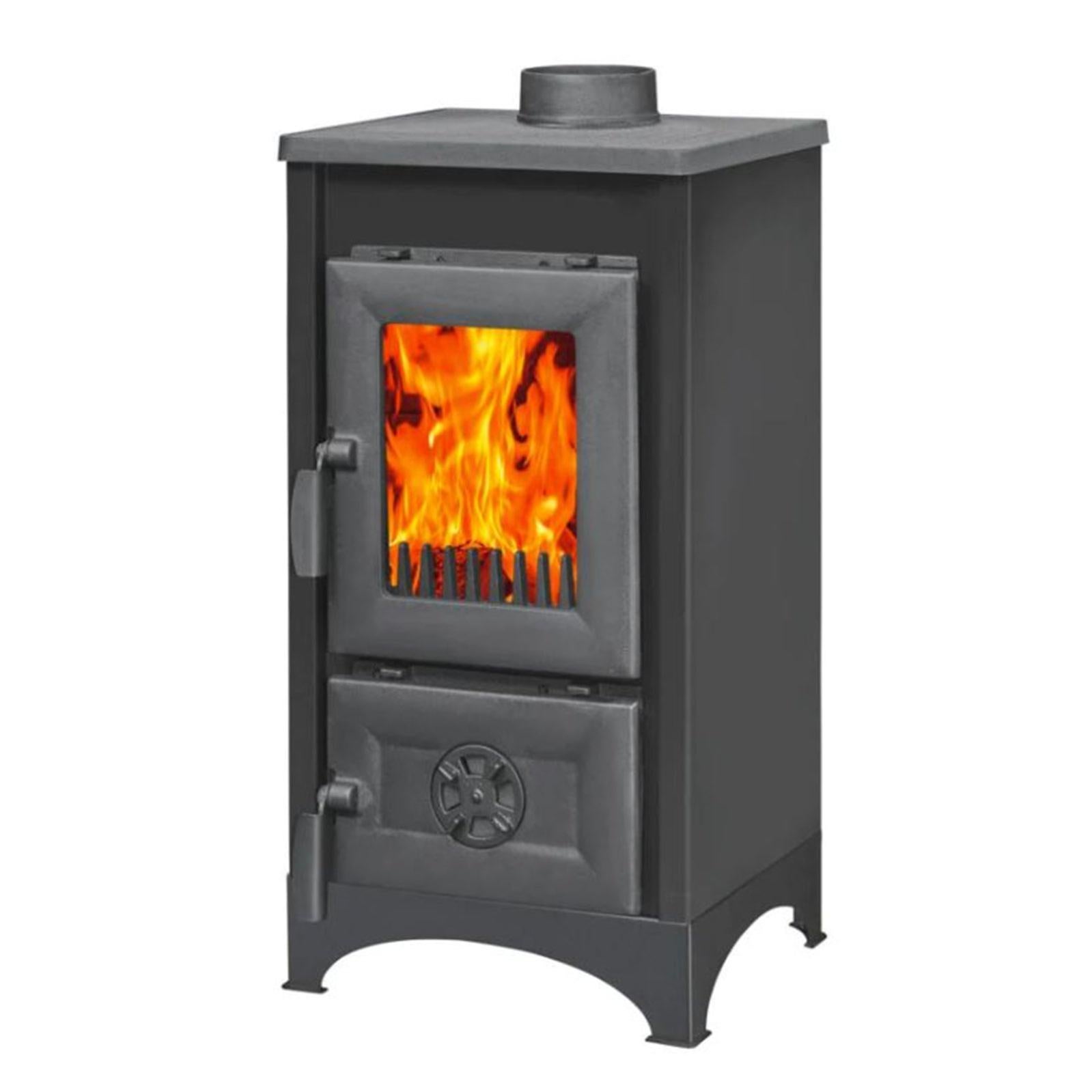 Stufa a legna "Karusel" 6,9 kW in acciaio verniciato caminetto h 80 cm ...