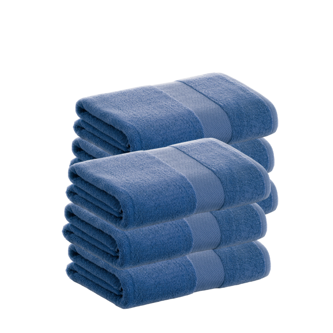 Pack 6 Toallas Azul Lavabo de Algodón Donegal 50x100 cm | Leroy Merlin
