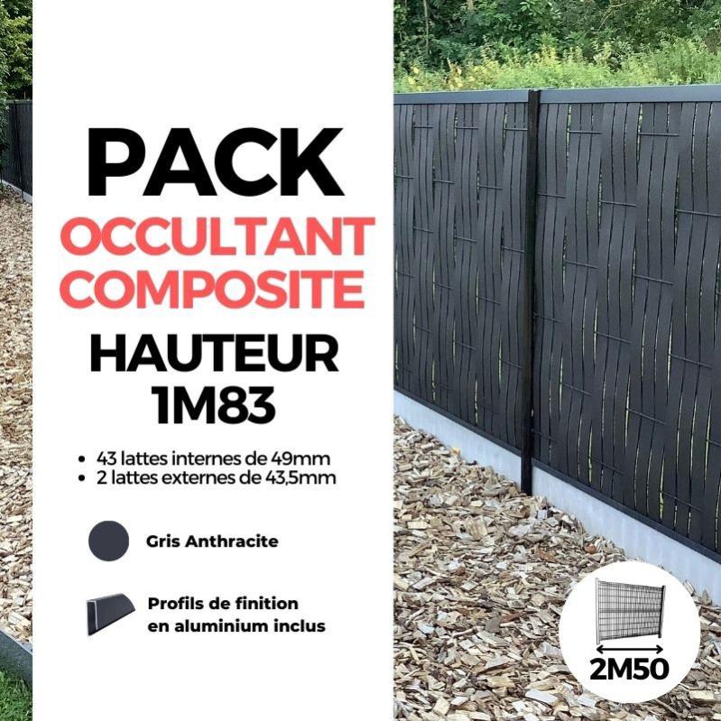 PACK – Occultation composite pour clôture rigide 45 mailles - Largeur ...