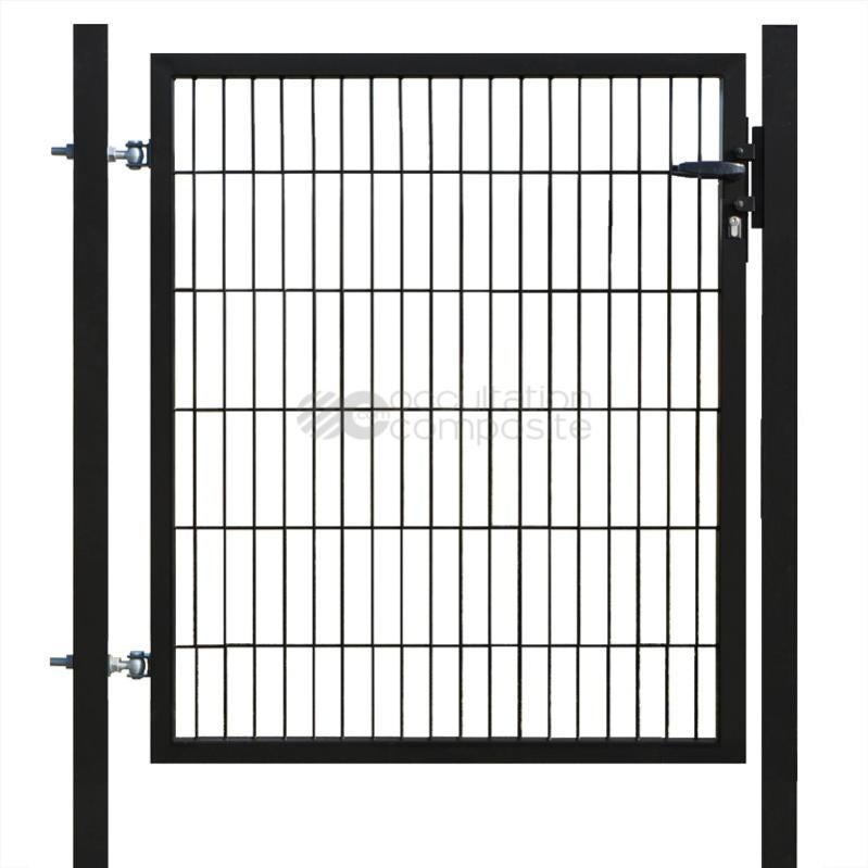 Portillon pour jardin OCCULTABLE 1m73 Noir (RAL 9005) | Leroy Merlin