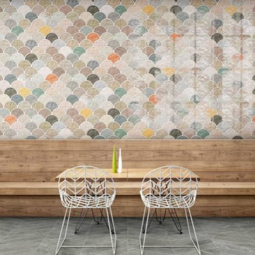 Azulejo porcelánico escama de pez Scale Gloss Patchwork 30.7×30.7 cm | Leroy Merlin