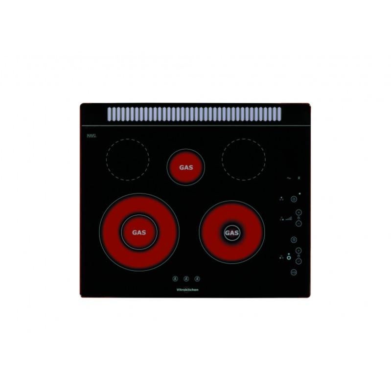 Piano cottura in vetroceramica Vitrokitchen 301TGN 60 cm Nero (5 Fuochi ...