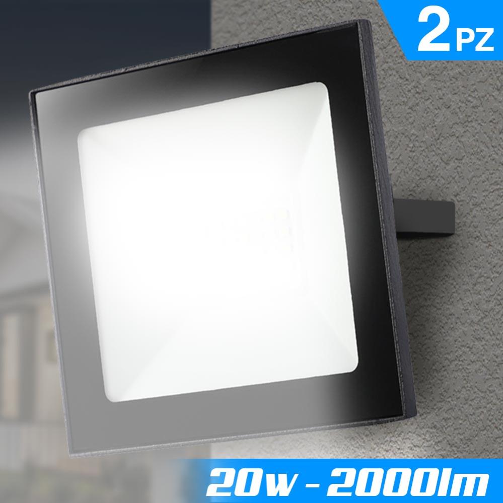 Set 2 Fari Led 20W Luce Alta Luminosita 2000lm Bianco Faro Faretti ...