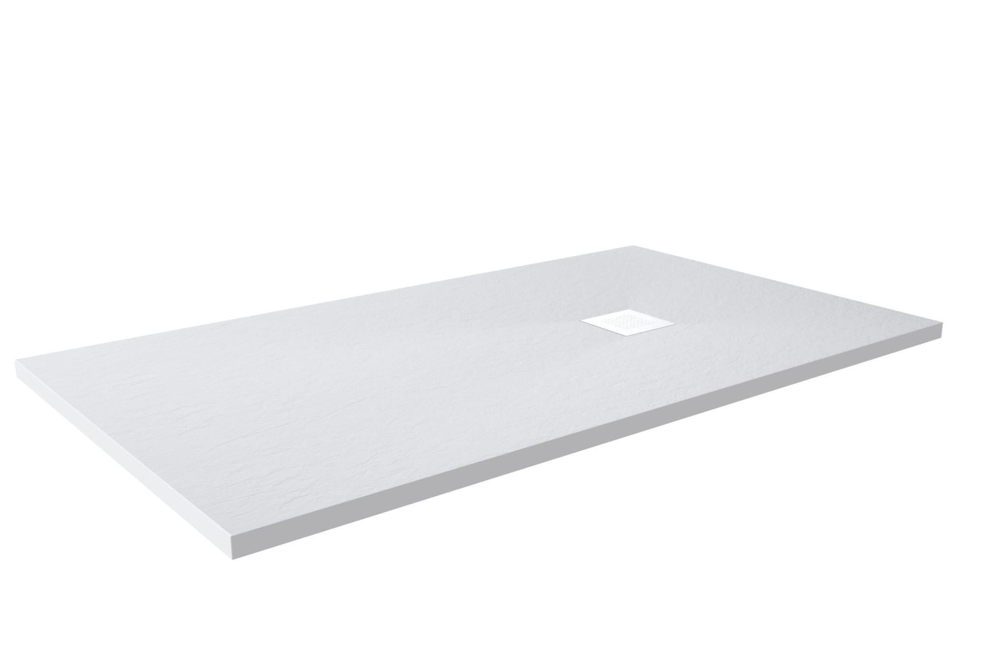 PLATO DE DUCHA 80x80 RESINA BLANCO. TEXTURA PIZARRA ACABADO ...
