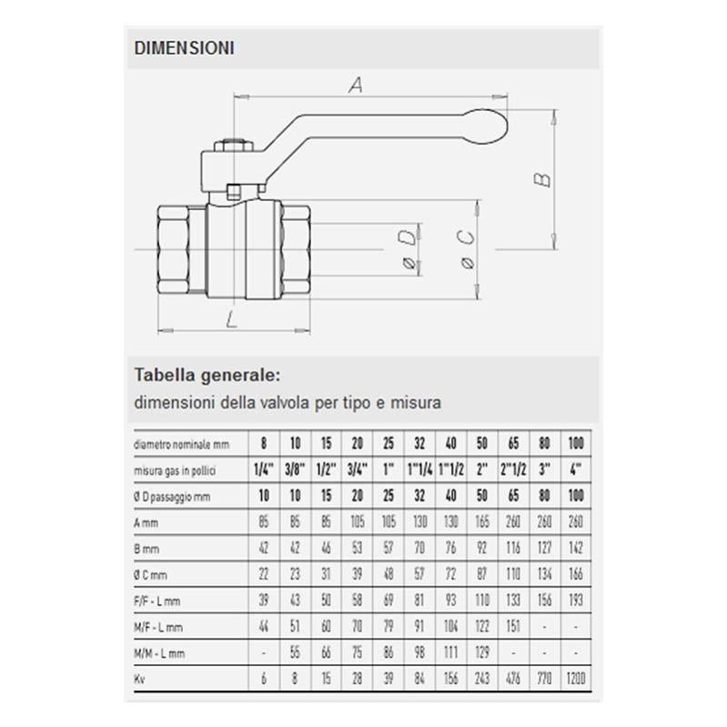 ASTER 0802 VALV.SF. ø1/4"MF C/LEVA ALL. 0802N402 | Leroy Merlin