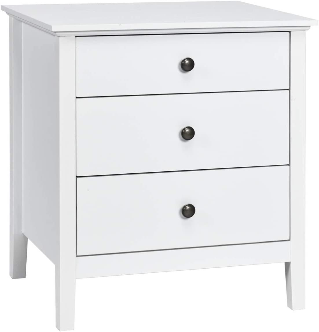 Table de chevet à 3 tiroirs, 60 cm x 45 cm x 66 cm, table de nuit avec ...