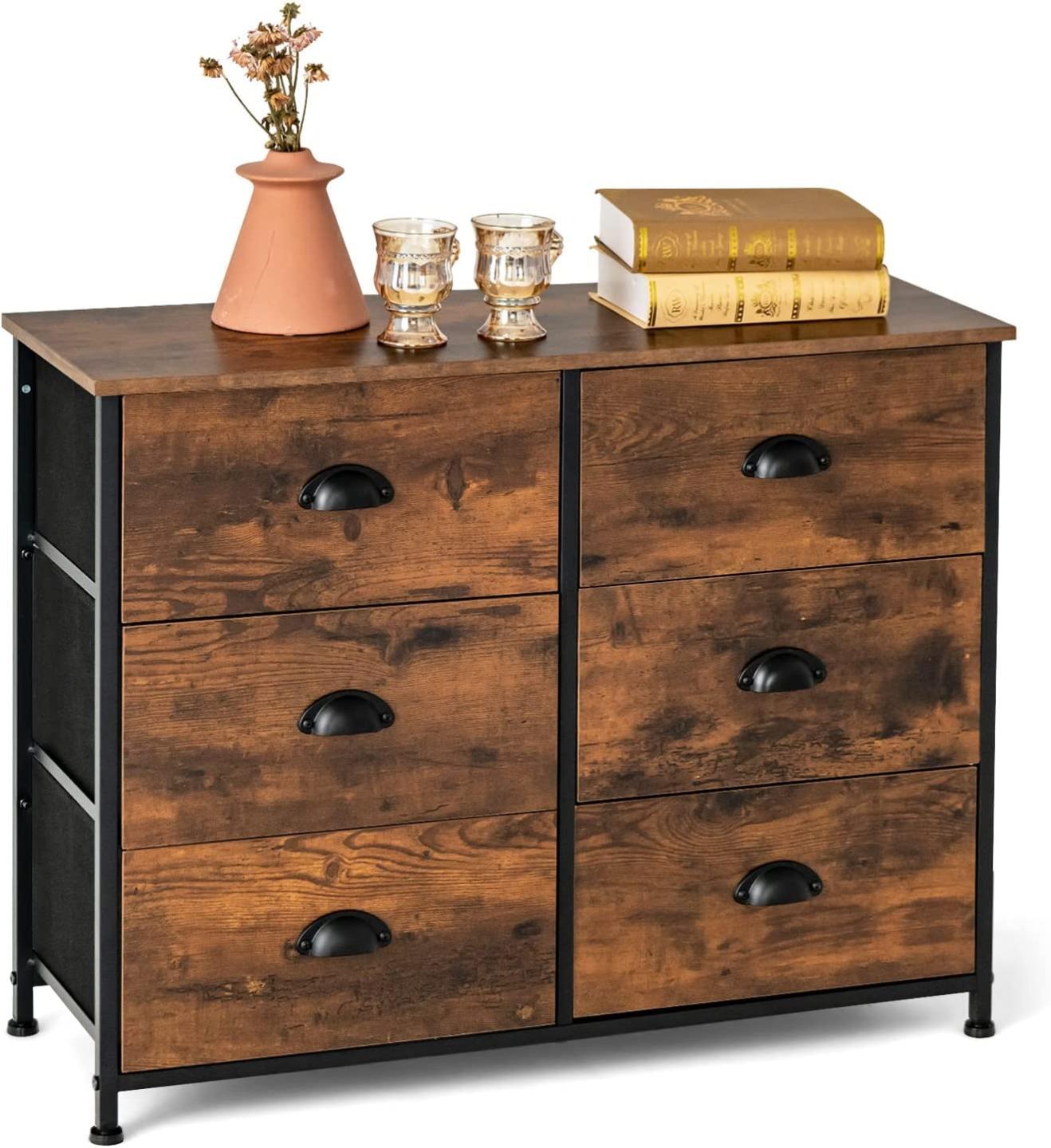 Commode meuble de rangement-6 tiroirs en tissu, 80 cm x 30 cm x 63 cm ...