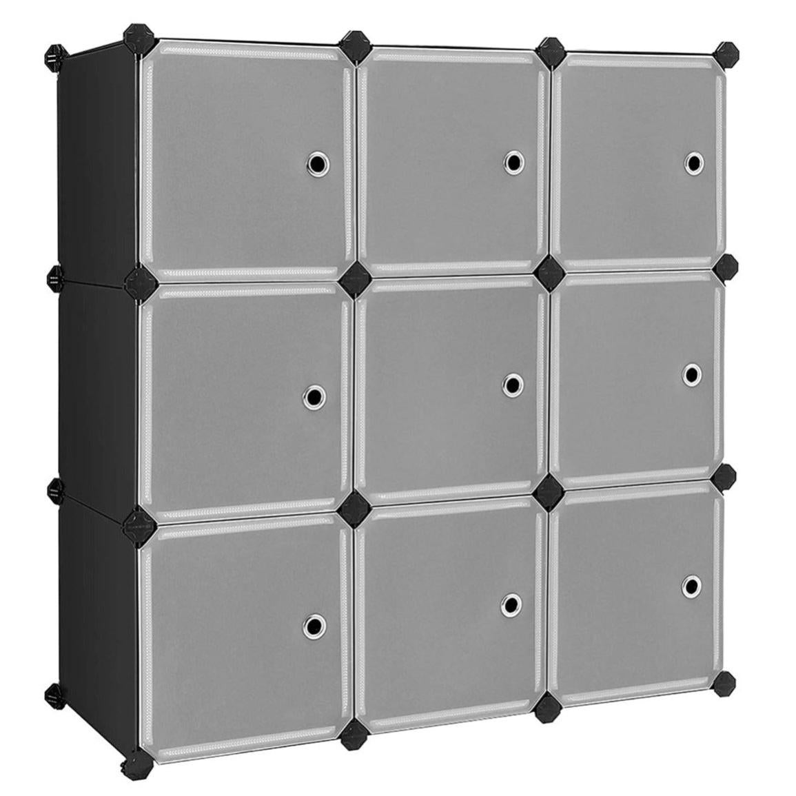 Meuble de rangement modulable 9 compartiments étagère en plastique avec ...