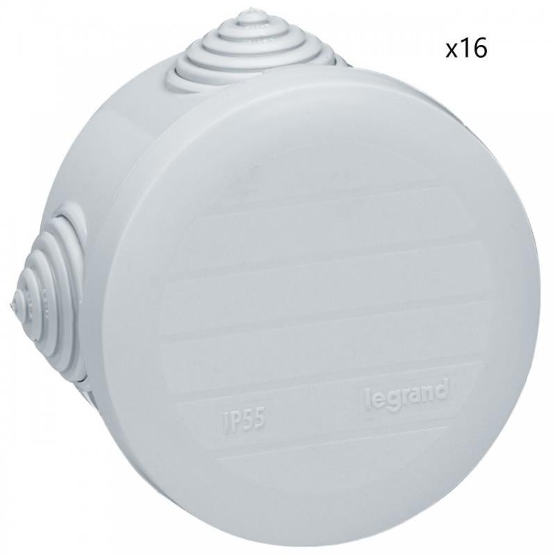 Lot de 16 Boîtes Etanches LEGRAND Plexo Gris Ø70mm Embout Gradins ...