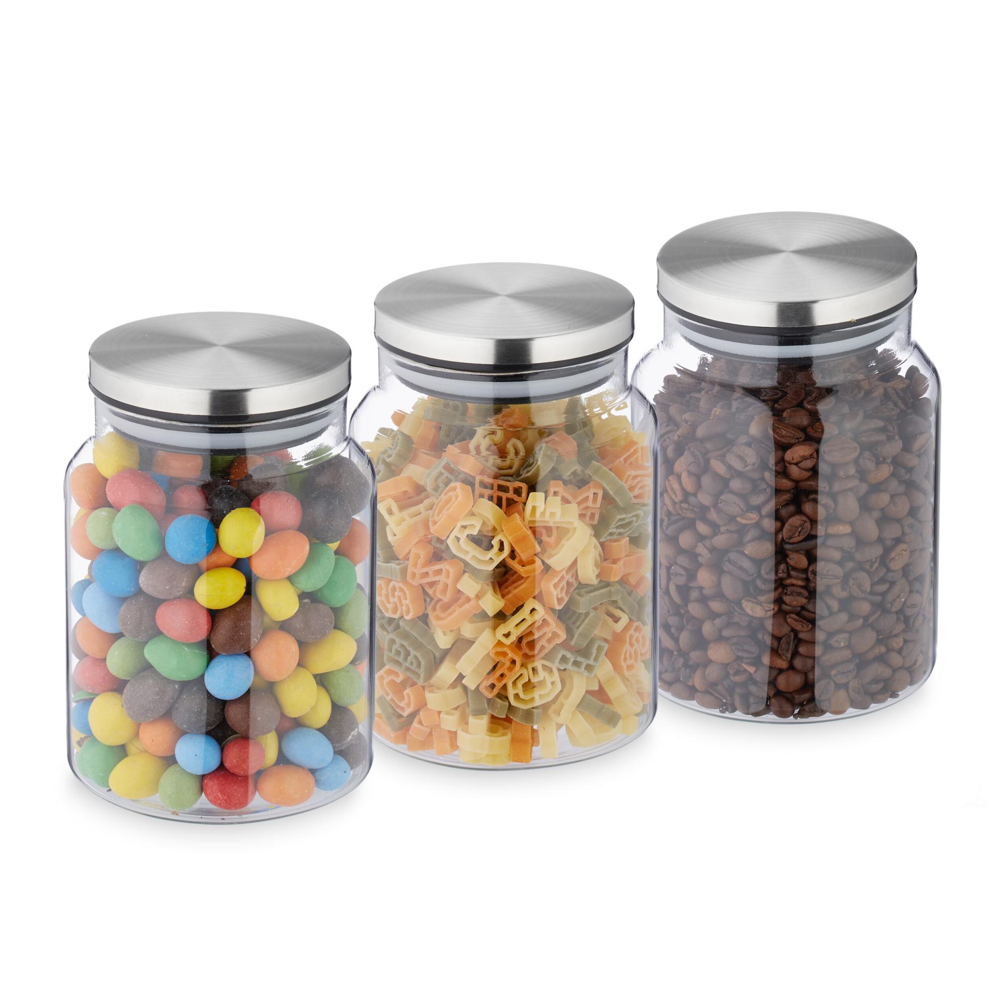 Relaxdays Bocal en verre, avec couvercle, lot pratique de 3, 700 ml ...