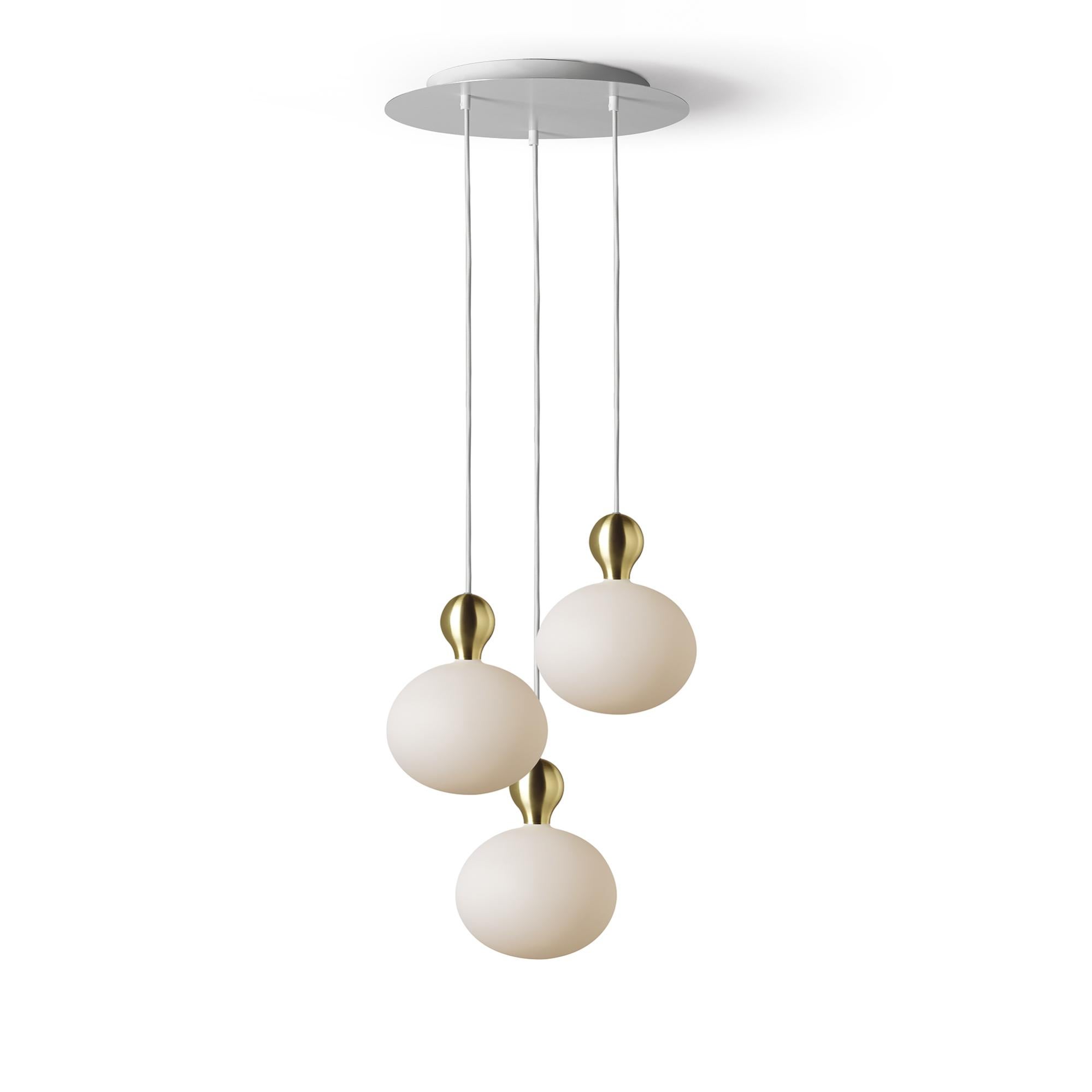 Lampada a sospensione a 3 cadute ottone | Leroy Merlin