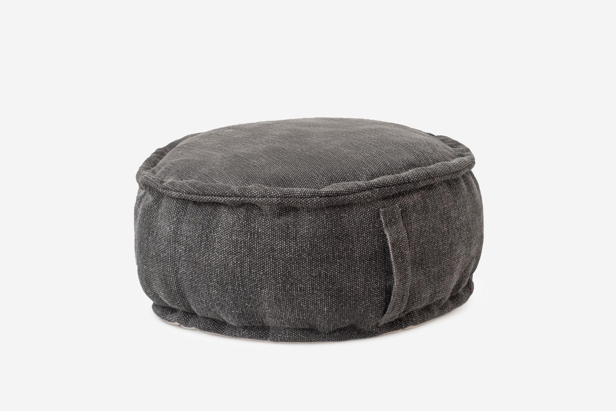 POUF ROND NATUREL BEND GRIS Ø60X25 cm | Leroy Merlin