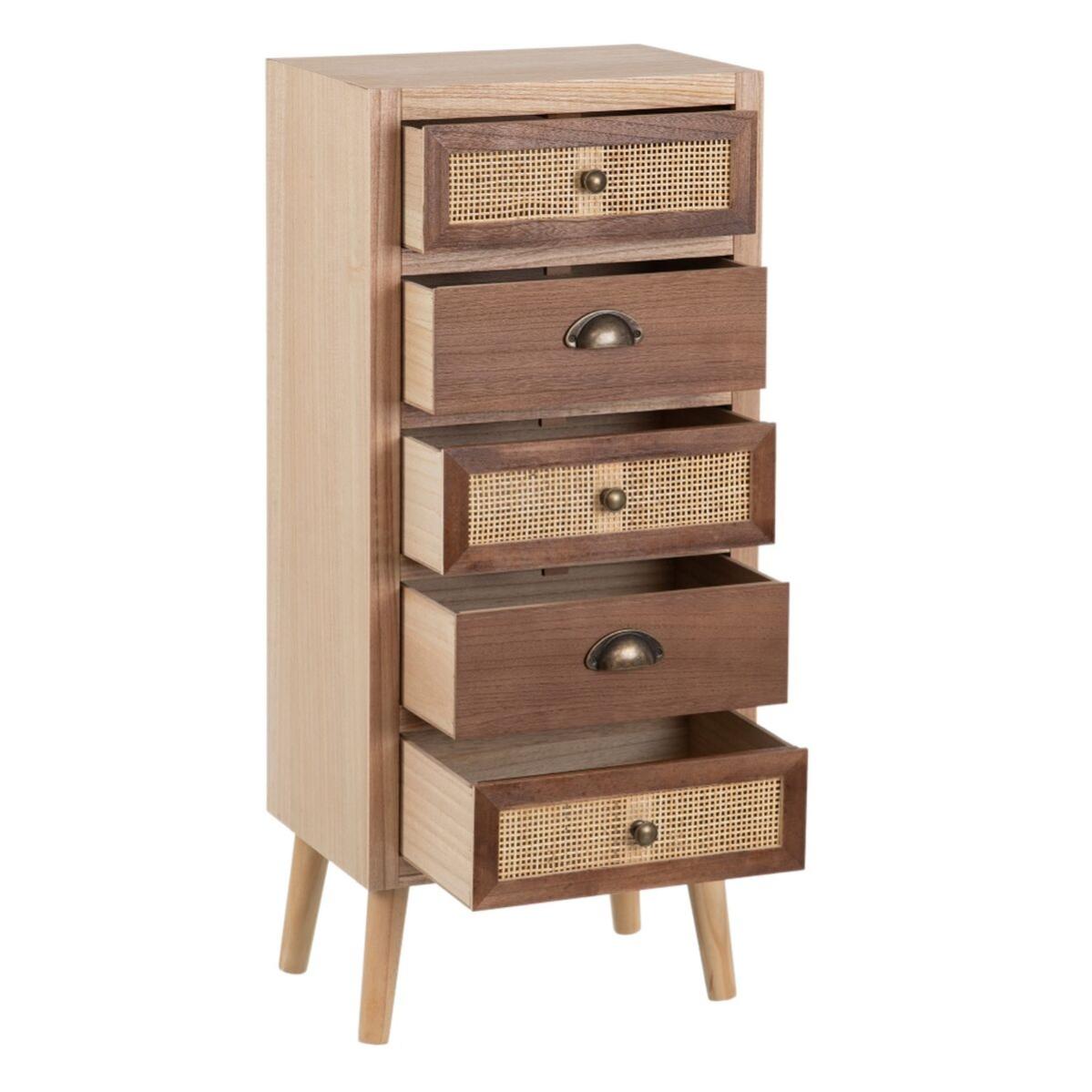 Cajonera SASHA 40 x 30 x 91,5 cm Natural Madera Crema Ratán | Leroy Merlin