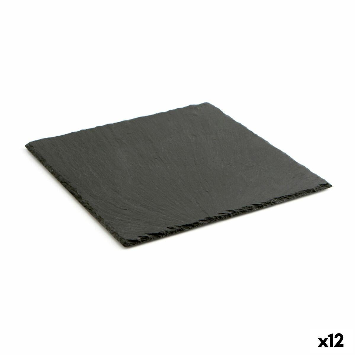 Plateau en Céramique Effet Ardoise Quid Gastro Fun Noir (25 x 25 cm ...
