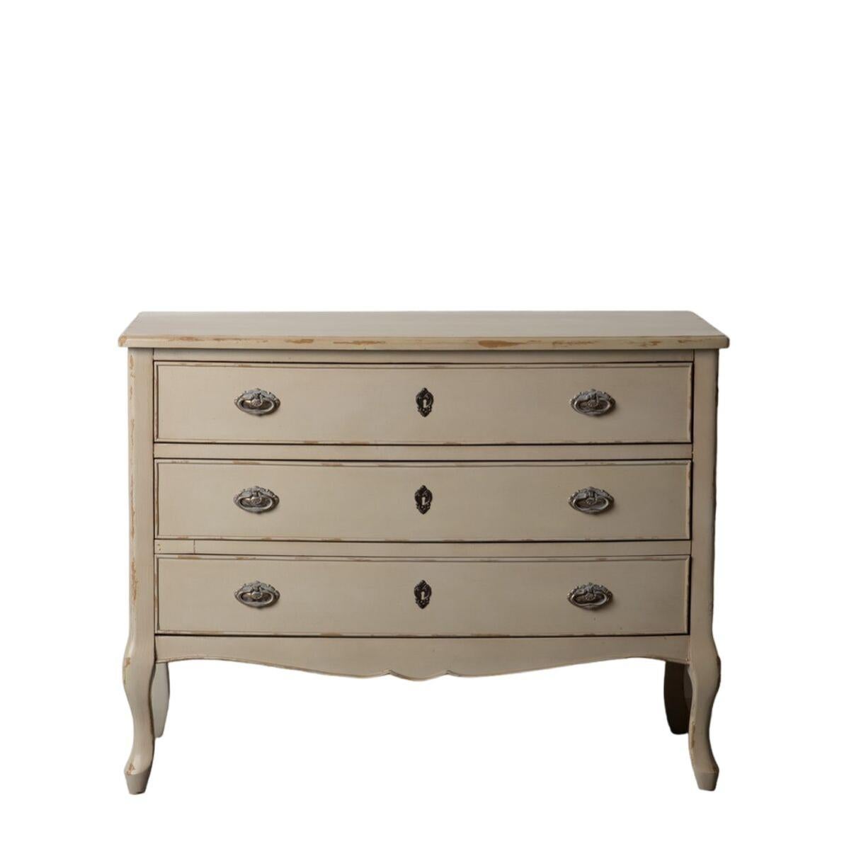 Commode 104 x 53 x 79 cm Crème Bois d'épicéa | Leroy Merlin