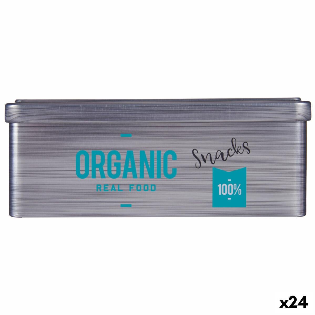 Boîte Organic Snacks Gris Fer blanc (11 x 7,1 x 18 cm) (24 Unités ...