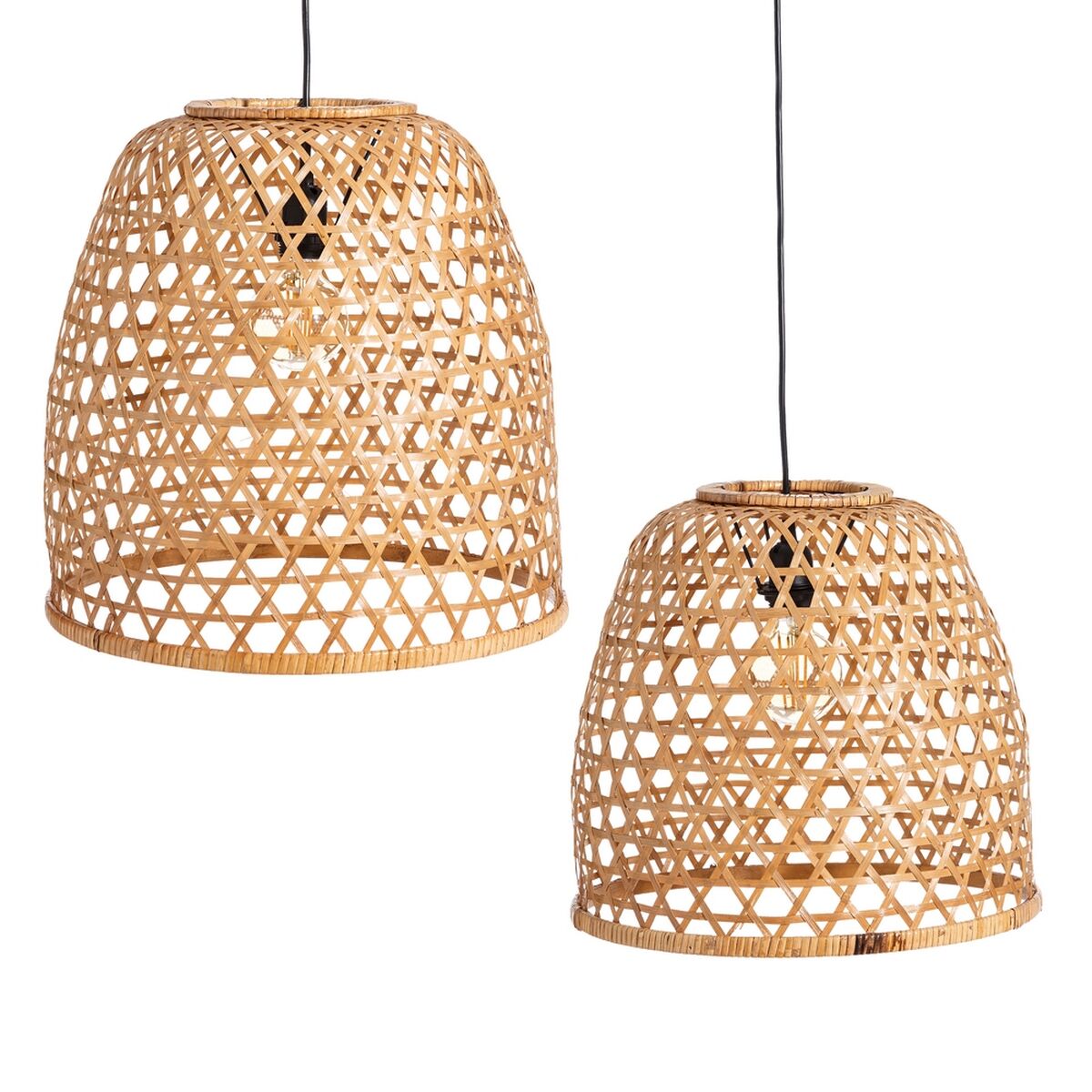Lampadario Naturale Bambù 42 x 42 x 42 cm (2 Unità) | Leroy Merlin