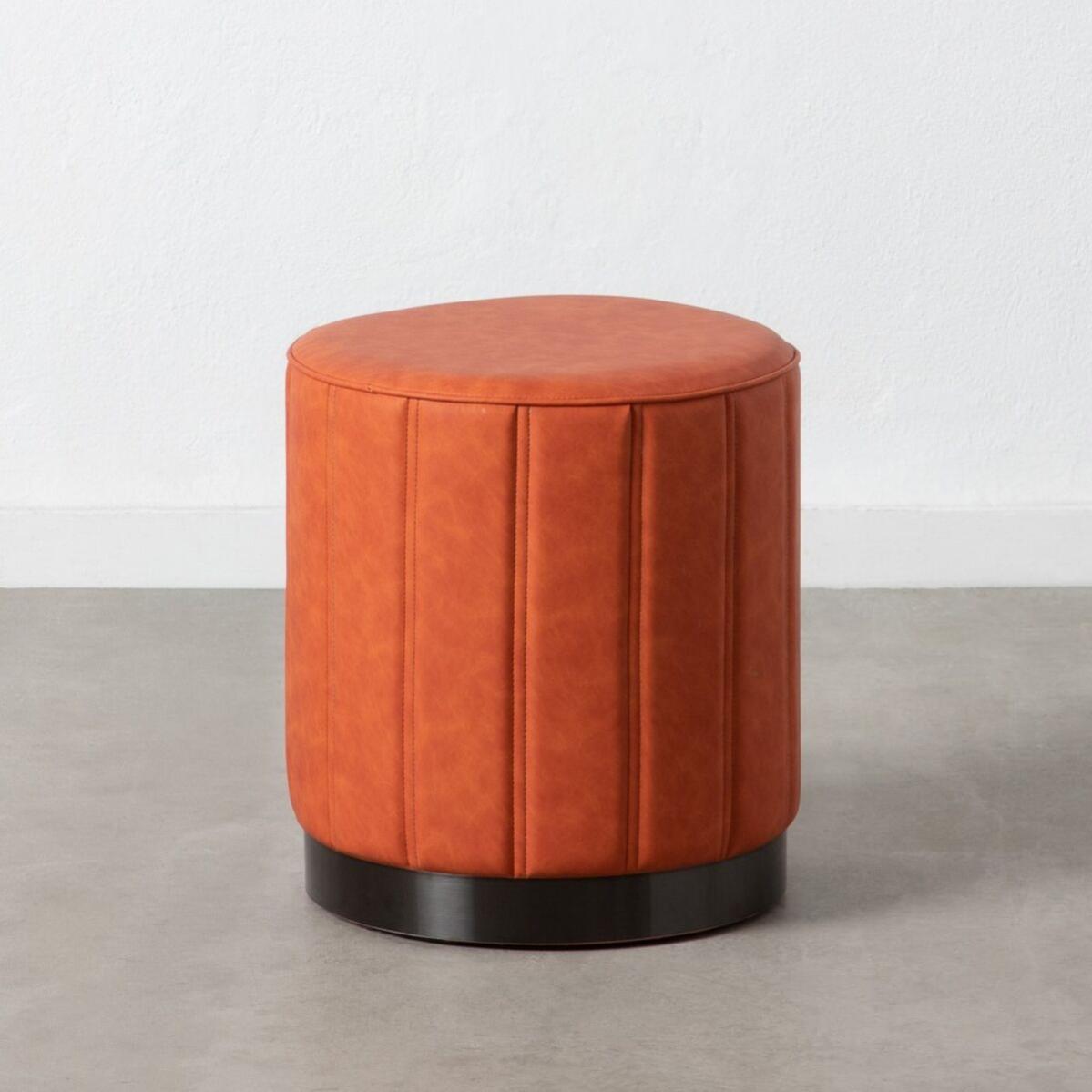 Pouf Rouge foncé Cuir synthétoqie 38 x 38 x 42 cm DMF | Leroy Merlin