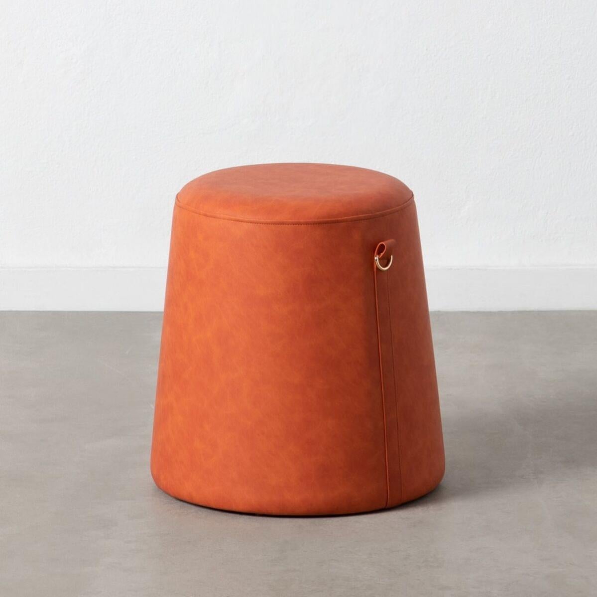 Pouf Rouge foncé Cuir synthétoqie 41 x 41 x 42 cm DMF | Leroy Merlin