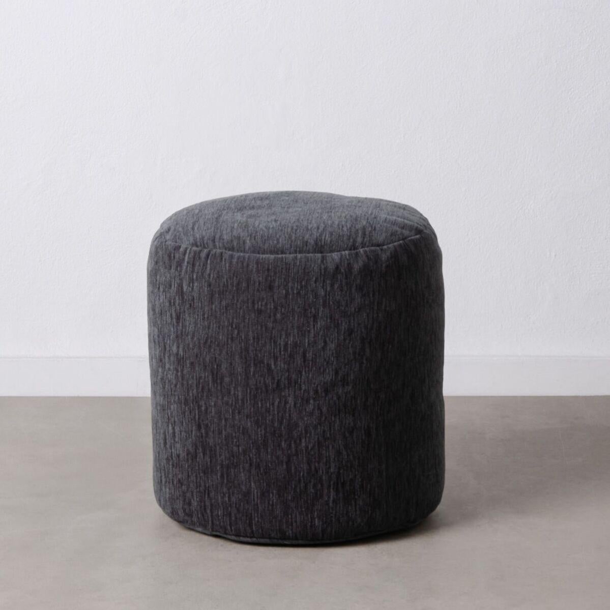 Pouf Polyester Gris foncé 45 x 45 x 45 cm Acrylique | Leroy Merlin