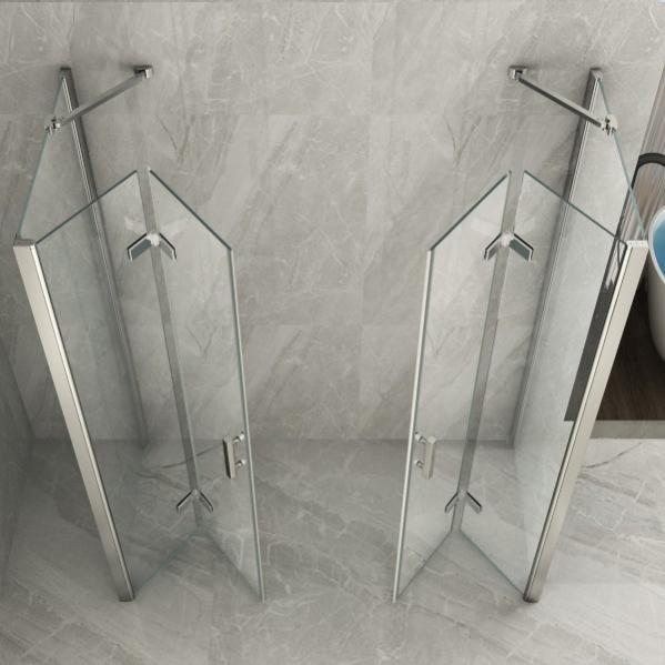 Box doccia 3 lati doppia porta a libro trasparente 8mm h195 flex ...