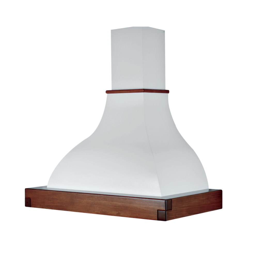 Cappa cucina rustica bianca LALLA con cornice in legno colore tabacco ...