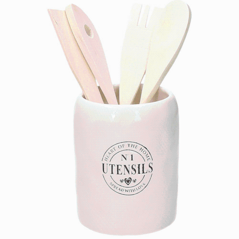 Ensemble de louches et récipients 11x23h cm en céramique beige | Leroy ...