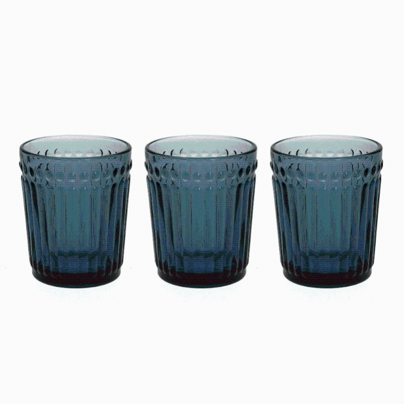 Set 3 Bicchieri 300 cc Dorico in vetro blu | Leroy Merlin